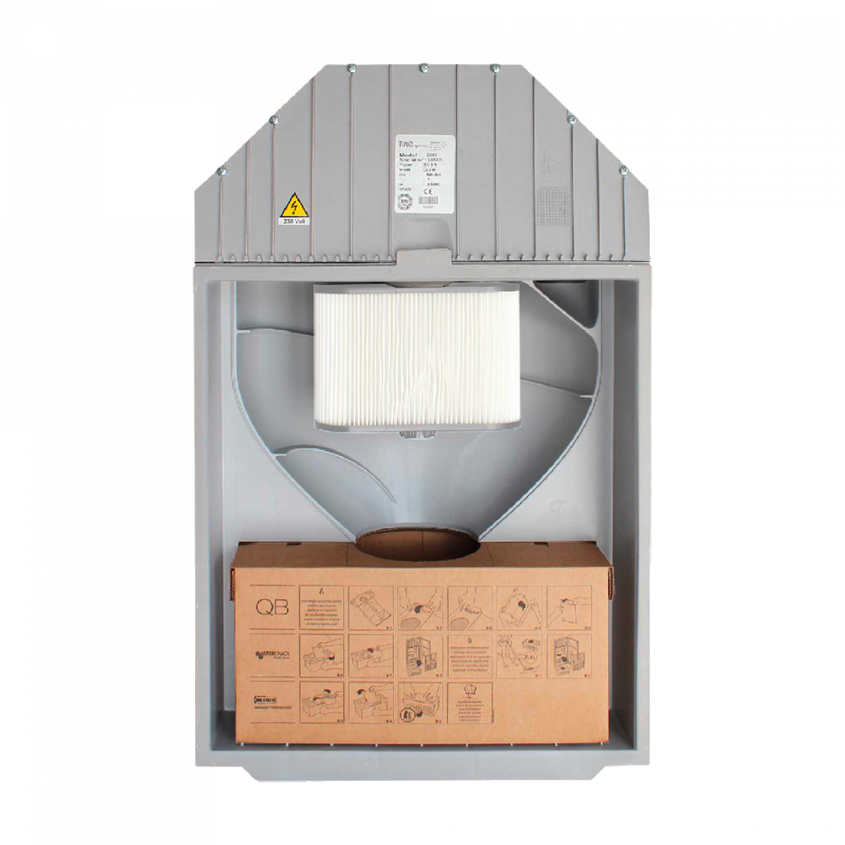 Contenitore polvere in cartone ecologico per centrale QB - CM814Q